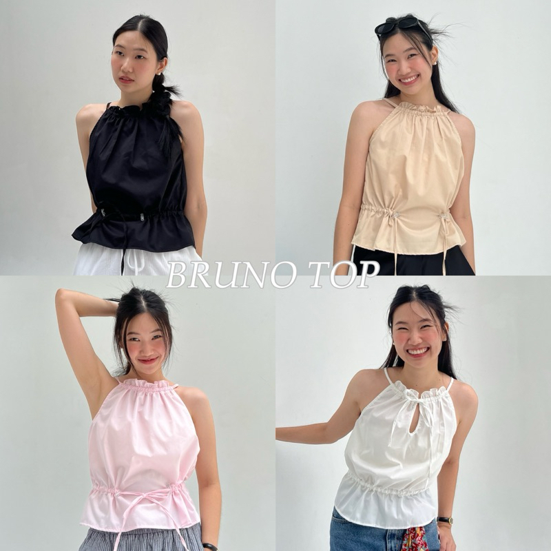 BRUNO TOP - เสื้อสายเดี่ยวคอเต่าจับจีบ ใส่ได้2ด้าน (nita.bkk) | Shopee ...