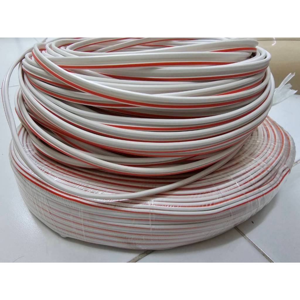 สายไฟ LED สายลำโพง คู่แดง-ขาว (ทองแดง 100%) แบ่งตัด1เมตร ชุบดีบุก ...