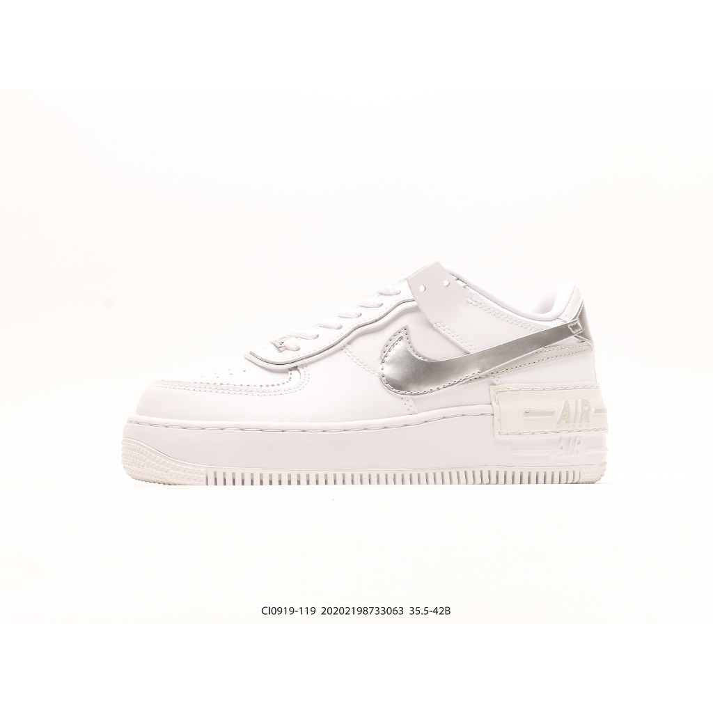 Nike Air Force 1 “Shadow” AF1 รองเท้าสเก็ตบอร์ดเพิ่มความสูงพื้นหนาขนาด ...