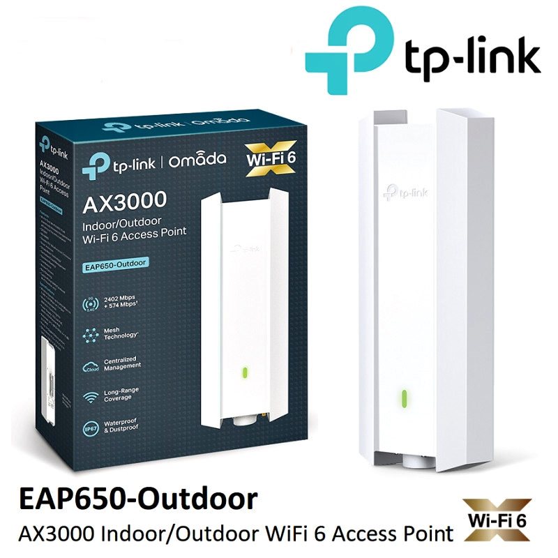 TP-LINK (EAP650-Outdoor) AX3000 Indoor/Outdoor WiFi 6 Access Point ...