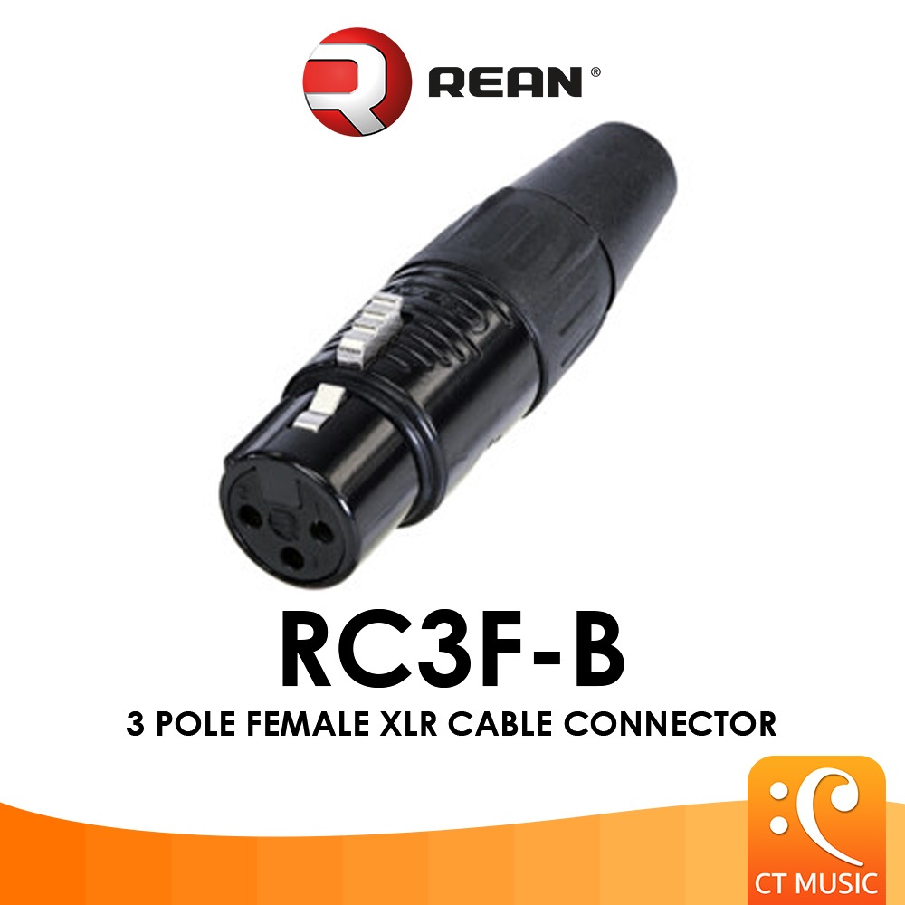 Rean RC3F-B 3 Pole Female XLR Cable Connector RC3FB | Shopee Thailand