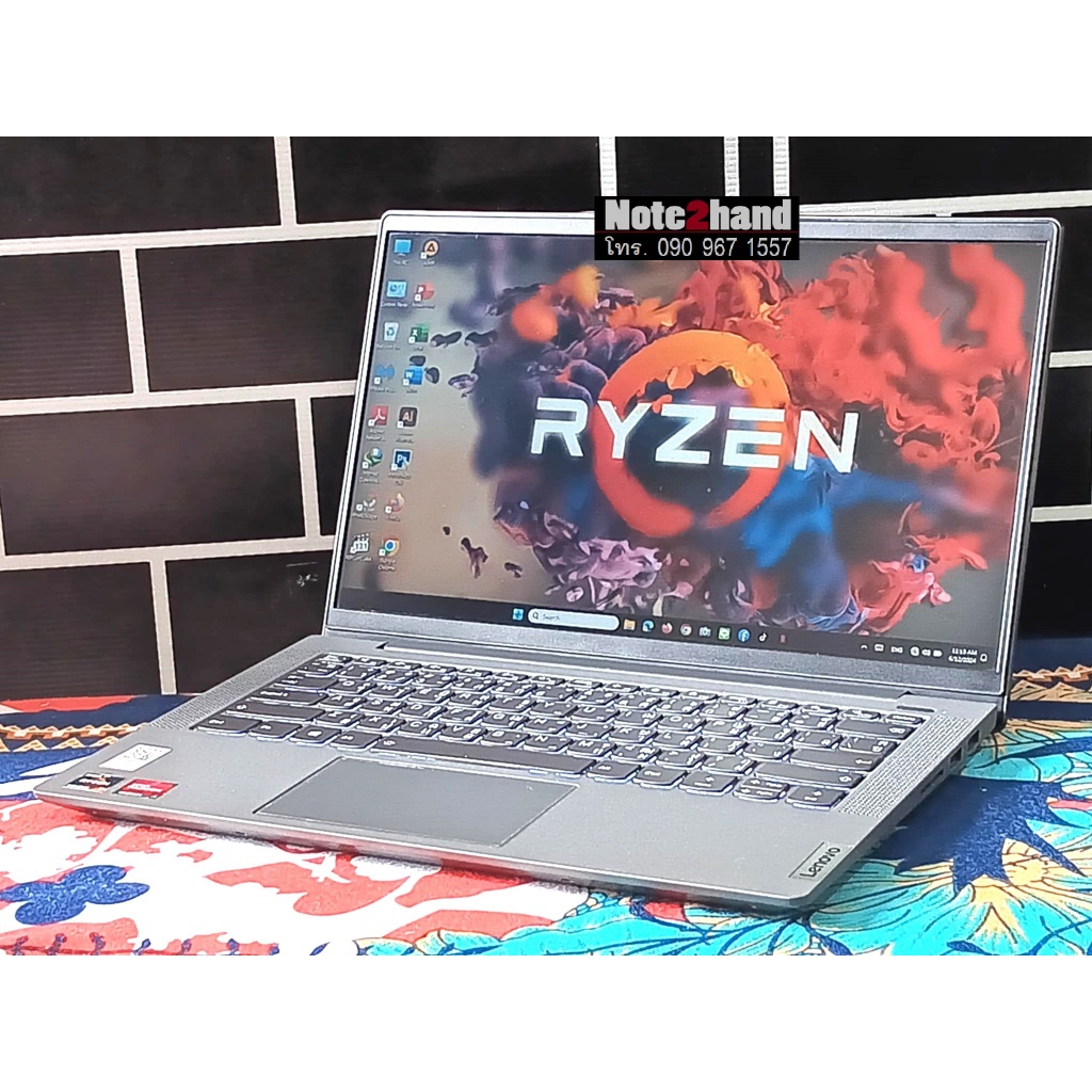 โน๊ตบุ๊คมือสอง LENOVO CPU AMD Ryzen 7 5700U จอ14”IPS แรม8+NVMe512+การ์ด ...
