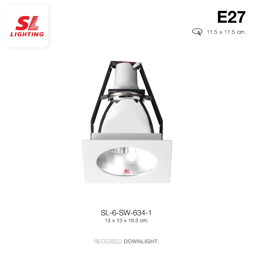 SL LIGHTING | Recessed Downlight โคมไฟดาวน์ไลท์ฝังฝ้า ทรงสี่เหลี่ยม ...