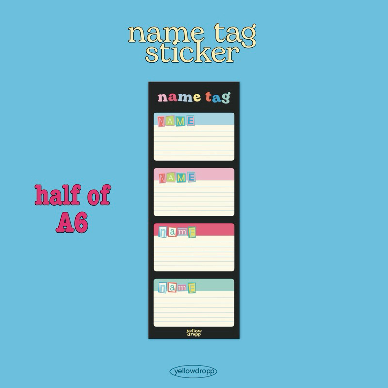 พร้อมส่ง name tag sticker (half of A6) | Shopee Thailand