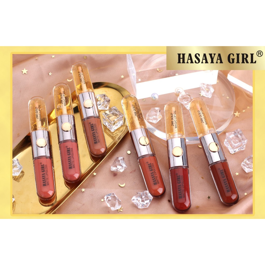 HASAYA GIRL 2IN1 Matte 24K LipGloss & Lip Oil ลิควิดลิปสติก เนื้อแมทต์ ...