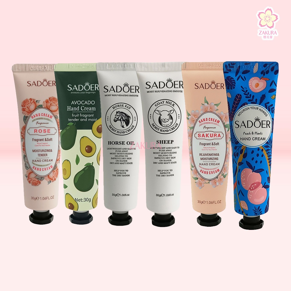 SADOER Hand Cream - Rose/Peach/ Sakura/ Horse Oil/ Sheep/Moist Hand Cream - Avocado 30g | Shopee ...