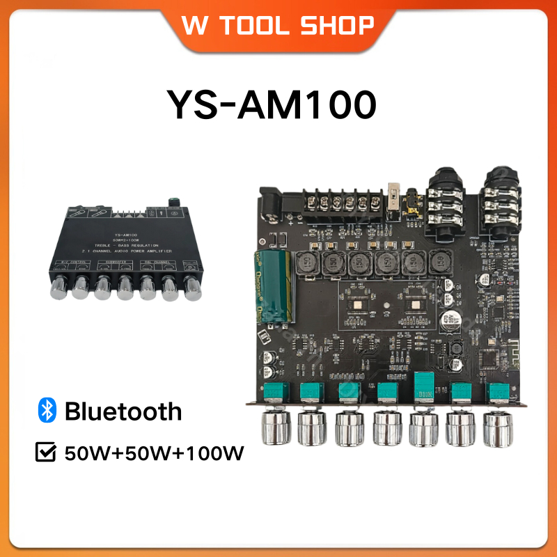 YS-AM100 +APP บอร์ดเครื่องขยายเสียง TPA3116D2พร้อมไมโครโฟนในตัว50Wx2 ...