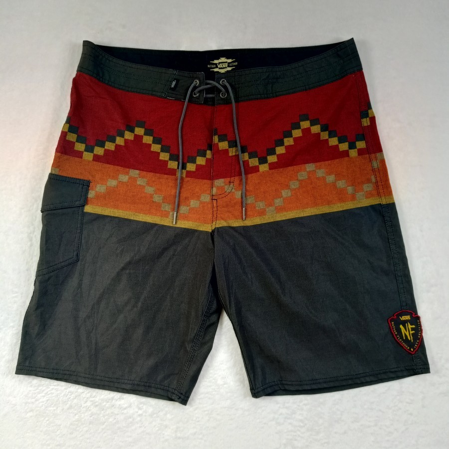กางเกงชายหาด Vans Nathan Fletcher Into Oblivion Mens Swim Trunks Board ...