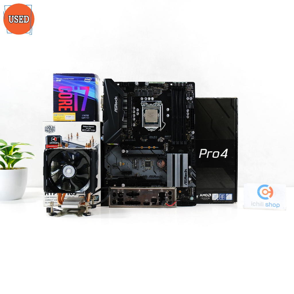 ชุดซีพียูพร้อมเมนบอร์ด CPU : INTEL CORE I7-8700 + MB : ASROCK H370 PRO4 ...