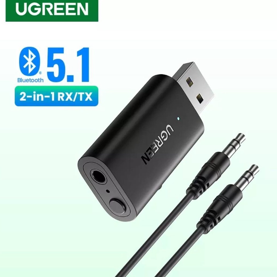 UGREEN รุ่น 60300 ตัวรับสัญญาณ Bluetooth 2in1 transmitter และ receiver 5.1 บลูทูธรถยนต์ USB2.0 ...