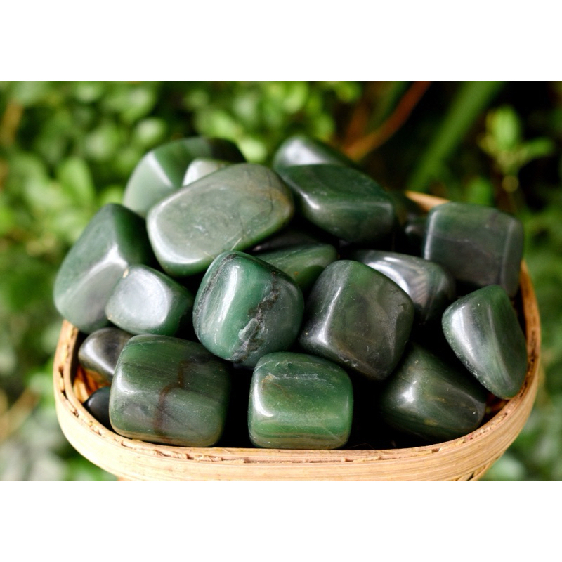 1 PC Natural Green Jade Tumbled Stones, Genuine A Grade Healing ...