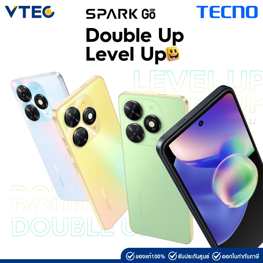 Tecno Spark Go 2024 รองรับ 4G จอ 6.6 นิ้ว เฟรมเรท 90Hz กล้องหลัง 16MP แบตอืด 5000mAh ลำโพงคู่ ...