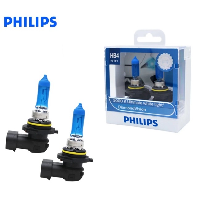 Philips HB4 12V 55W Diamond Vision 5000K Xenon แพ็คคู่ 2 หลอด ของแท้ ...