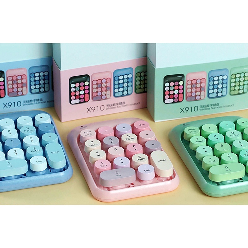 MOFii BISCUIT LIPS X910 Wireless Numeric Keypad (คีย์บอร์ดตัวเลขไร้สายสีพาสเทล) | Shopee Thailand