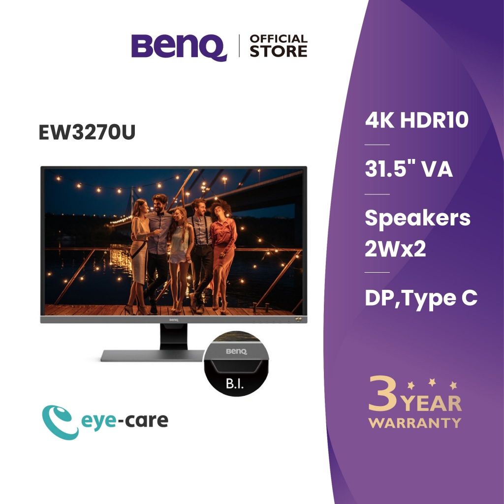 BenQ EW3270U 32นิ้ว 4K HDR USB-C Eye-care Multimedia Gaming Monitor (จอ ...