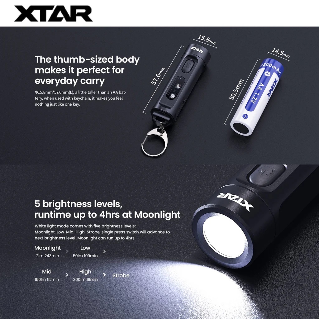 XTAR T1 EDC Keychain Flashlight | Shopee Thailand
