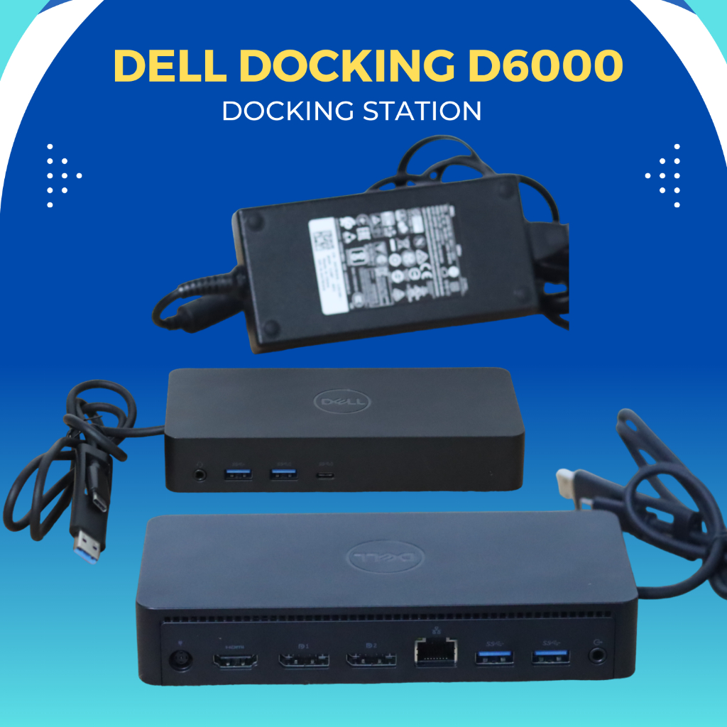Dell Docking D6000 docking station พร้อม Adapter DELL 19.5V 9.23A หัว 7 ...