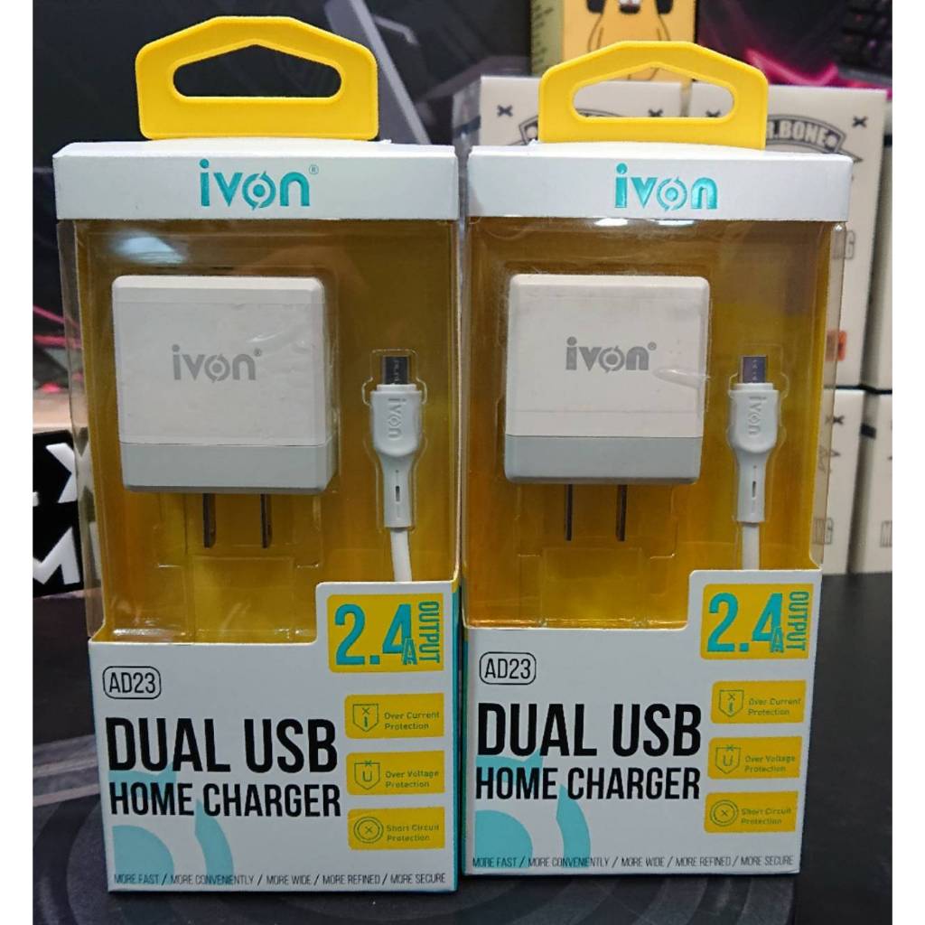 IVON DUAL USB HOME CHARGER 2.4A OUTPUT | Shopee Thailand