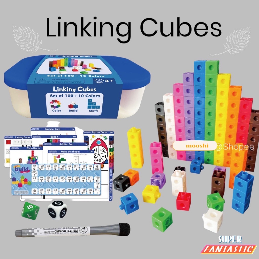ชุด Linking Cubesคณิตศาตร์ตัวต่อลูกบาศก์ 100 ชิ้น | Shopee Thailand