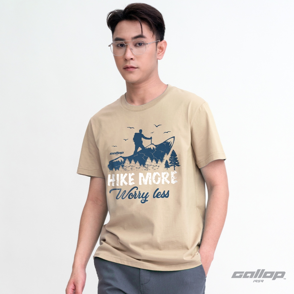 GALLOP : Graphic Tee เสื้อยืดพิมพ์ลาย ผ้าคอตตอนผู้ชาย รุ่น GT9170 สี ...