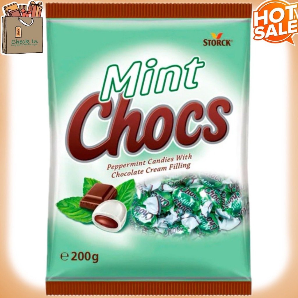 Storck Mint Chocs Candy ลูกอม รสมินต์ สอดไส้ ช็อกโกแลต 200 กรัม ...
