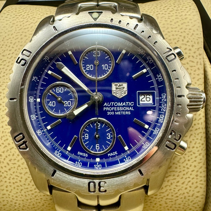 Tag Heuer Link Automatic Chronograph CT2110 Blue Dial | Shopee Thailand