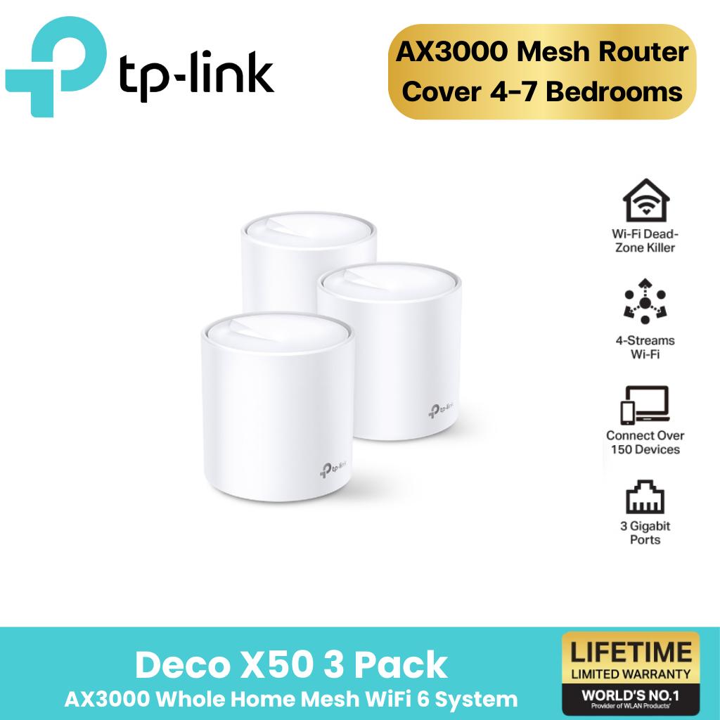 TP-Link Deco X50 | AX3000 Whole Home Mesh WiFi 6 System | Shopee Thailand
