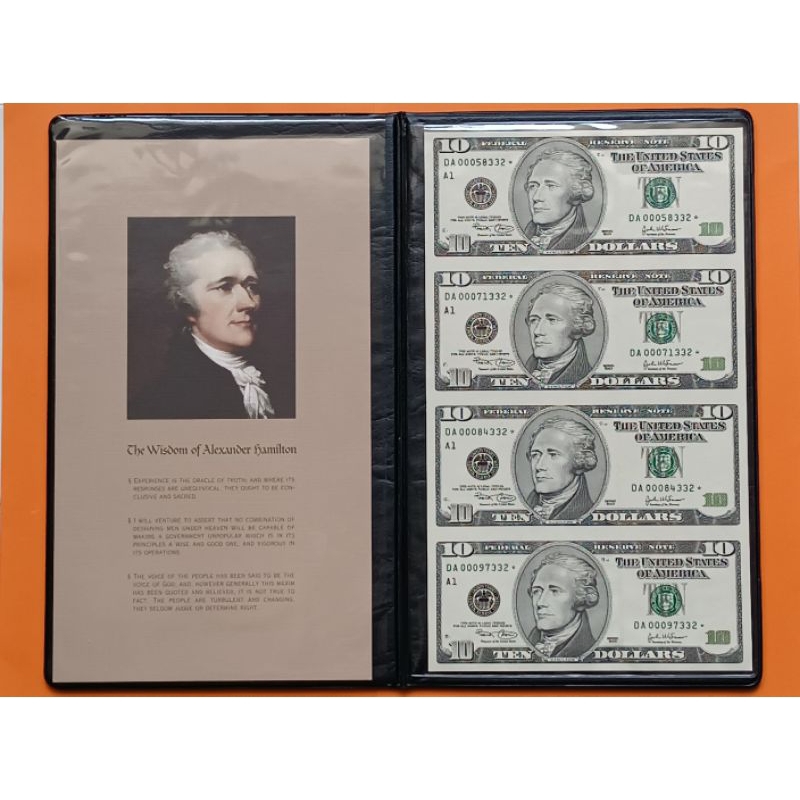 ธนบัตร United States Ten Dollars Bill Uncut Sheets 2003-A (Boston ...