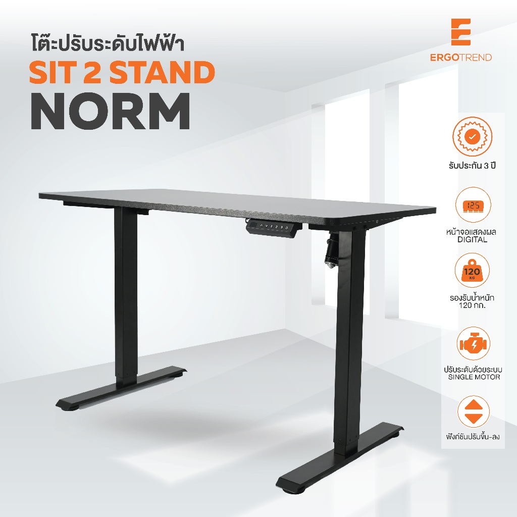 Ergotrend โต๊ะไฟฟ้า ยืน-นั่งทำงาน รุ่น Sit 2 Stand Norm | Shopee Thailand