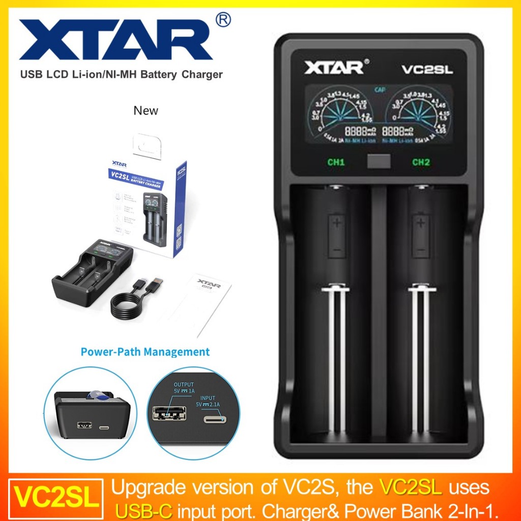[Upgrade version New!] เครื่องชาร์จถ่าน XTAR VC2SL หน้าจอ LCD แสดงผลสถานะแบตเตอรี่ที่แม่นยำ ...