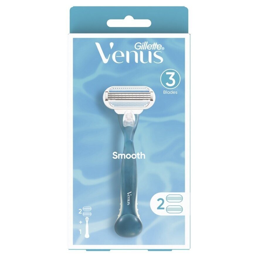 ยิลเลตต์ วีนัส สมูธ มีดโกน 1 ด้าม พร้อมใบมีด 2 ชิ้น Gillette Venus soft Women's Razor 1 + 2 ...