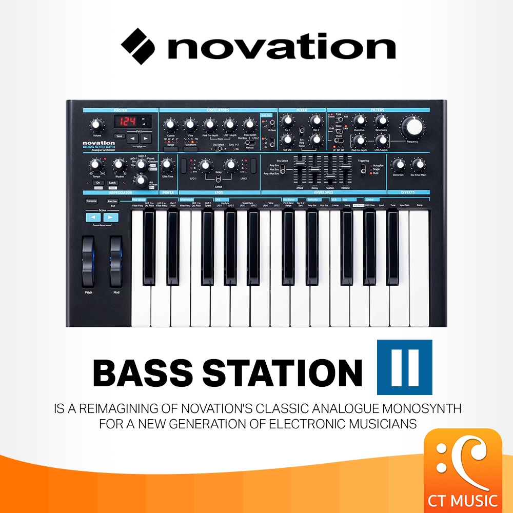 Novation Bass Station II Synthesizer Keyboard คีย์บอร์ด ซินทิไซเซอร์ ...