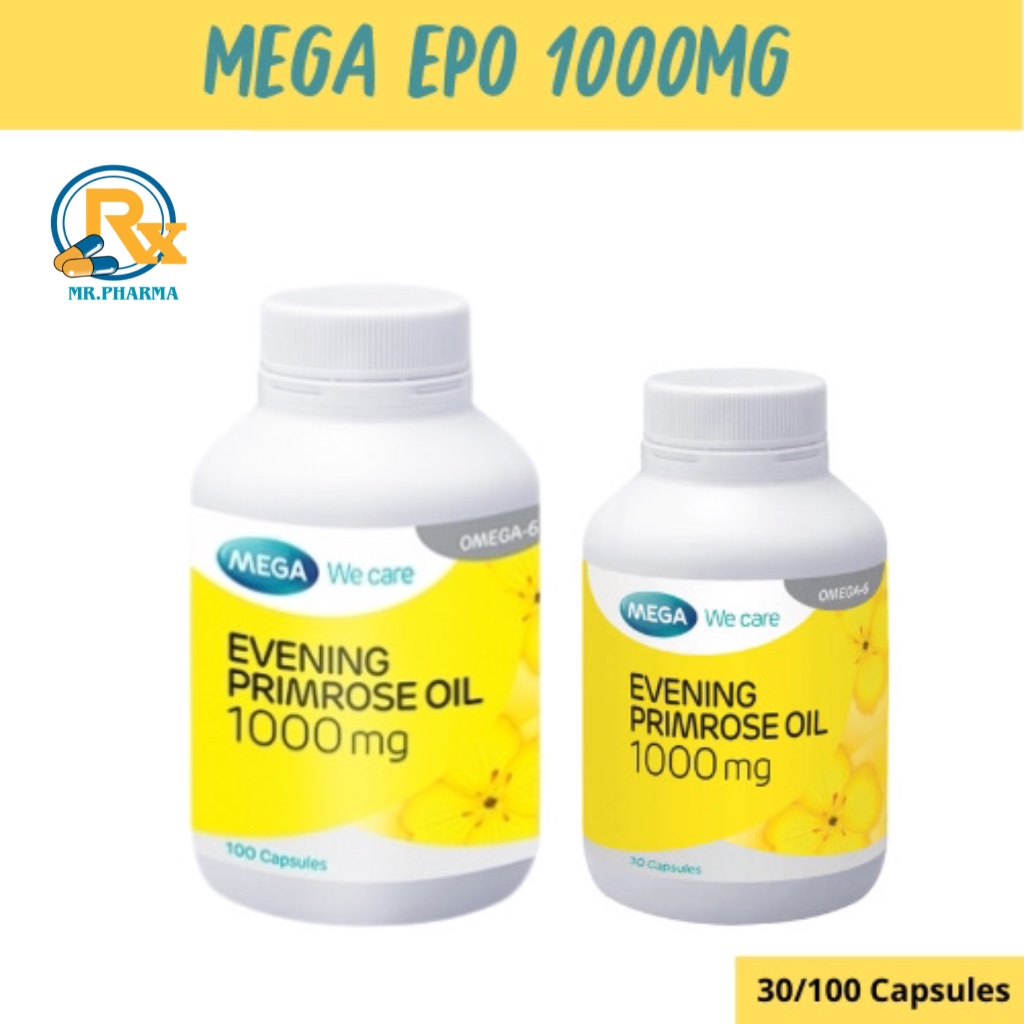 MEGA Evening Primrose Oil (EPO) อีฟนิ่งพริมโรส 30cap และ100cap | Shopee ...