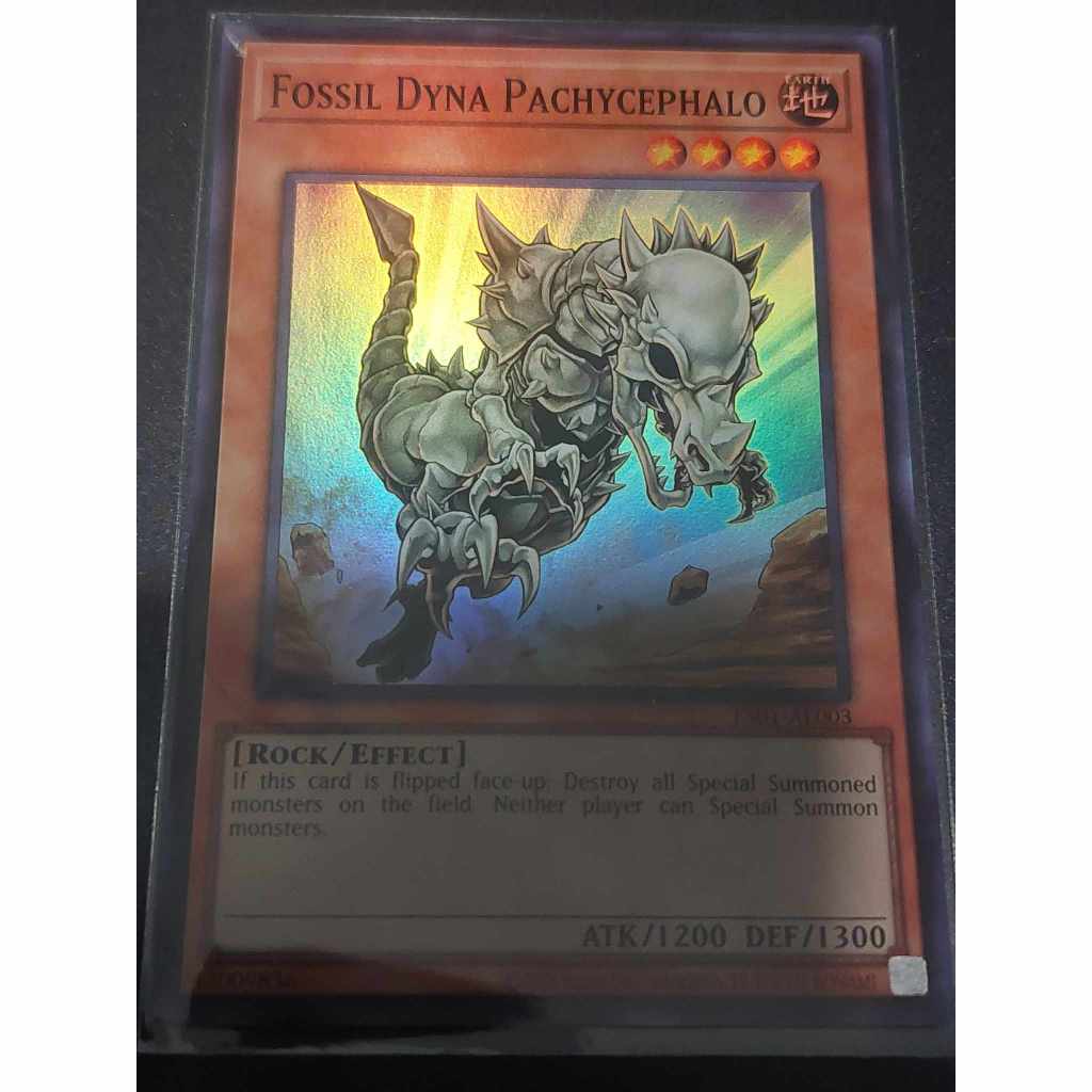 Yu-Gi-Oh Asia English: Fossil Dyna Pachycephalo ระดับ Super Rare ES01 ...