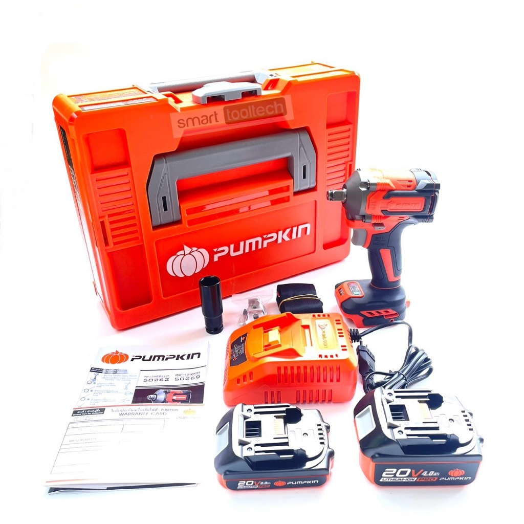 🔥รุ่นปี 2025 + กล่องเครื่ิองมือ🔥 บล็อกไร้สาย PUMPKIN 50262 20V มอเตอร์ ...