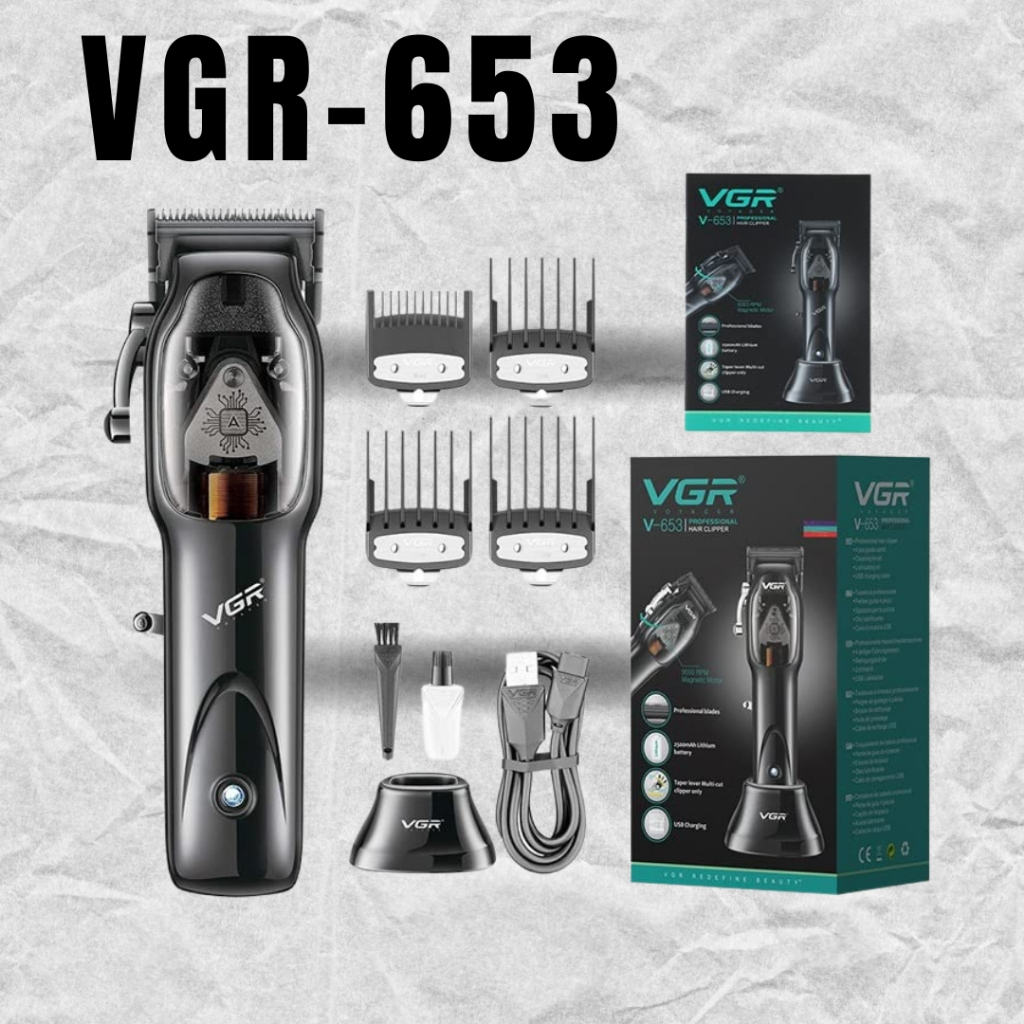 VGR ปัตตาเลี่ยนไร้สาย รุ่น V-653 ตัวใหญ่คุณภาพดีมีแท่นชาร์จ ตัดดีมาก | Shopee Thailand