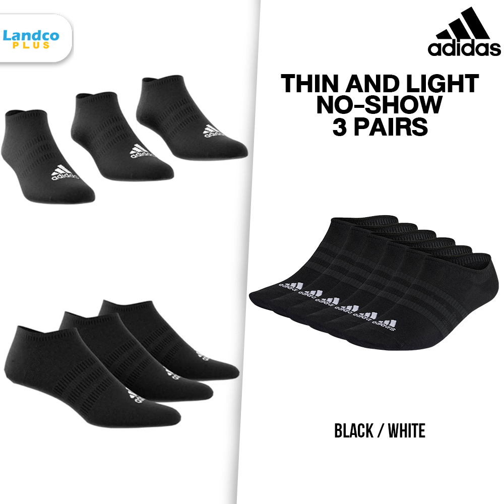 Adidas อาดิดาส ถุงเท้าข้อสั้น ถุงเท้าสีดำ ซ่อนขอบแบบบางและเบา ...