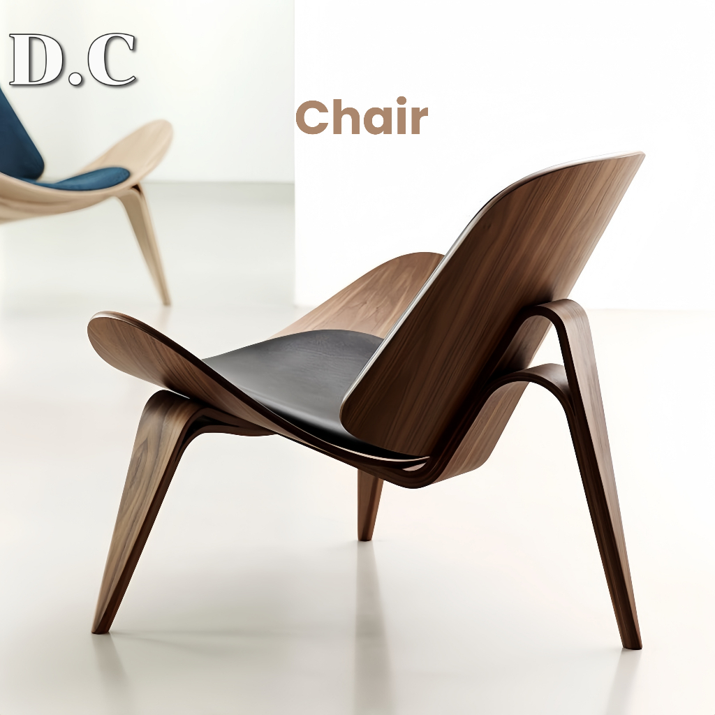 💥D.C chair เก้าอี้โซฟาไม้เนื้อแข็ง เก้าอี้เปลือกหอยสร้างสรรค์ เก้าอี้ ...