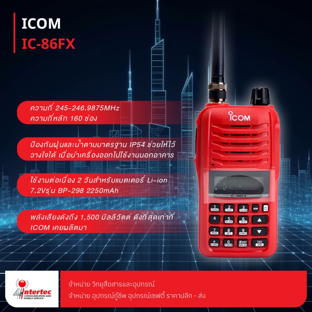 วิทยุสื่อสาร ICOM รุ่น IC-86FX | Shopee Thailand