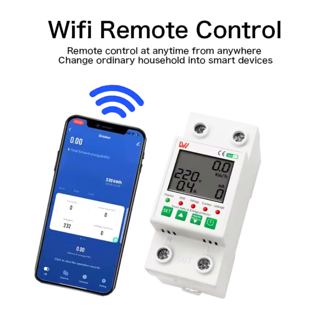 LW Quality Certified Remote Control Din Rail WIFI Smart Meter 1-63a ...