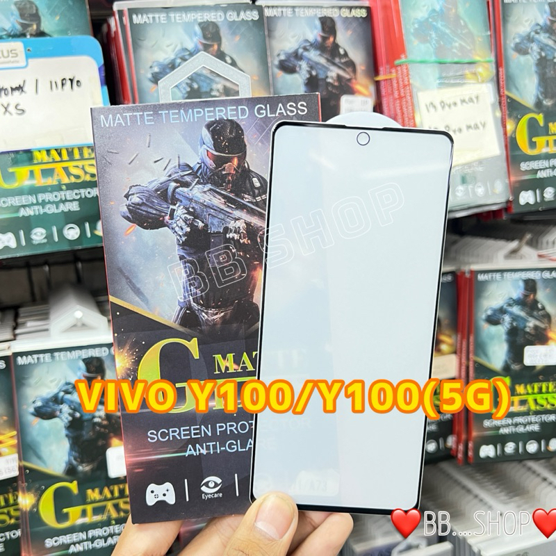 ฟิล์มกระจกเต็มจอ(แบบด้าน) รุ่น VIVO Y100/Y100(5G) !ตรงรุ่น ฟิล์มด้านลดรอยนิ้วมือ พร้อมอุปกรณ์ ...