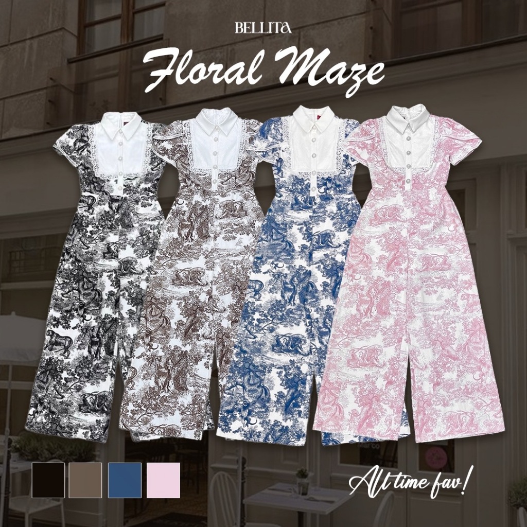 BELLITA BRAND จั้มสูทขายาว ชุดเที่ยว ชุดคาเฟ่ ชุดทำงาน | Shopee Thailand