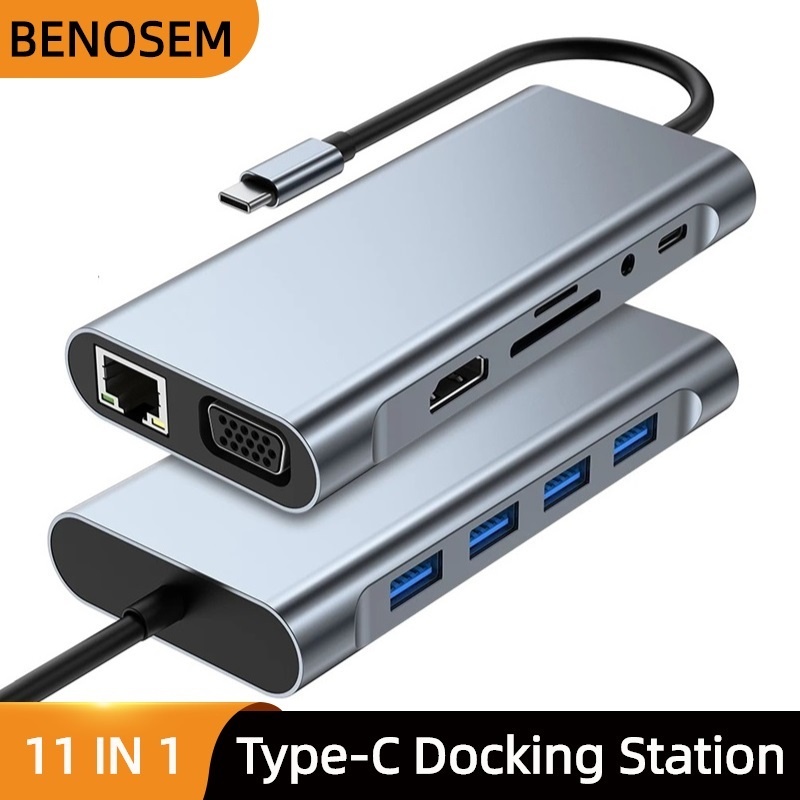 11 in 1 ฮับ USB C สําหรับเครื่องอ่านการ์ด Dell HP MacBook Pro Type C ...