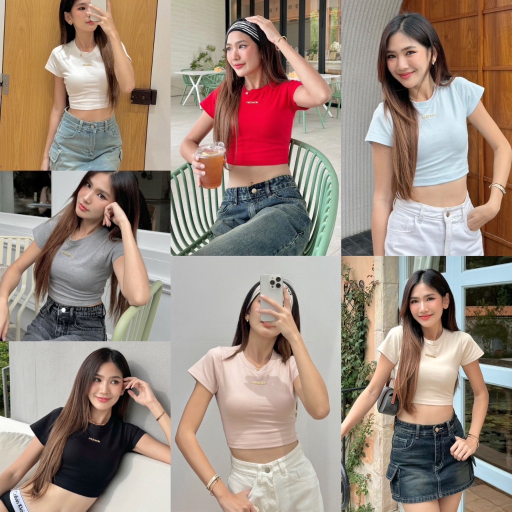 NICHARISSHOP - เสื้อครอป รุ่น Nicha Baby Tee | Shopee Thailand