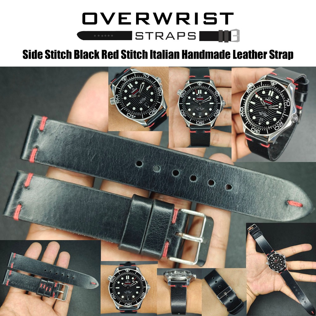 สายนาฬิกา สายหนังวัวแท้ รุ่น Italian Handmade Side Stitch Leather ...