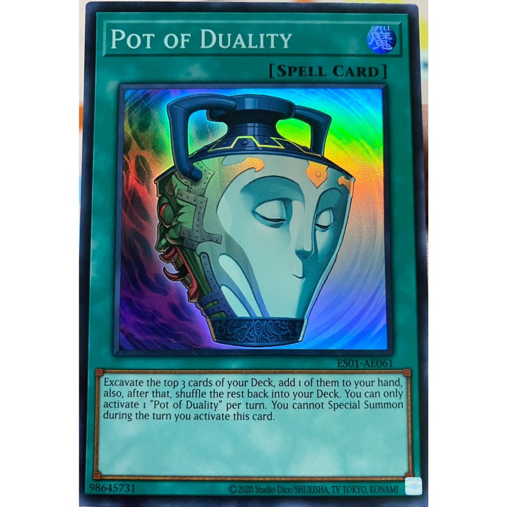 Yugioh Asia-Eng [ES01-AE061] Pot of Duality (Super Rare) การ์ดยูกิแท้ถูกลิขสิทธิ์ | Shopee Thailand