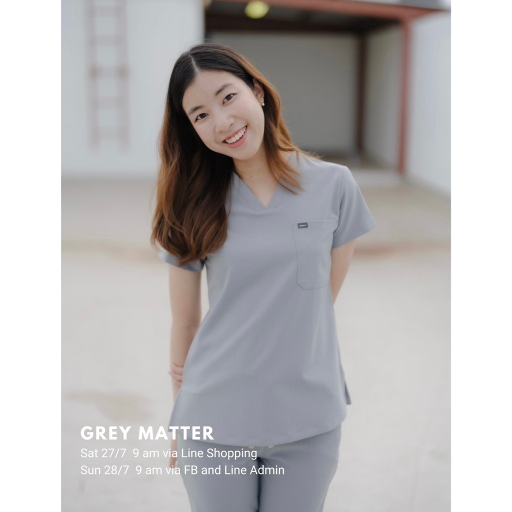 REKA SCRUBS - สี Grey Matter - MOTIF (ชุดสครับแพทย์ พยาบาล พร้อมปักชื่อ ...