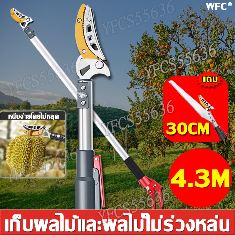 【วัสดุสแตนเลส】WFC กรรไกรตัดผลไม้ ตัดกิ่งไม้เร็ว ประหยัดแรงงาน ยืดได้ 4.3mกรรไกรยาวSK5 กรรไกรตัด ...
