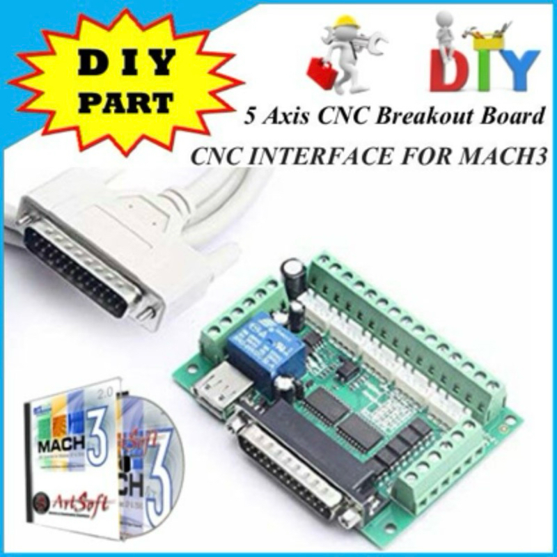 บอร์ด CNC Breakout Board Interface for MACH3 5-Axis บอร์ดเขียว มีโปรแกรม | Shopee Thailand
