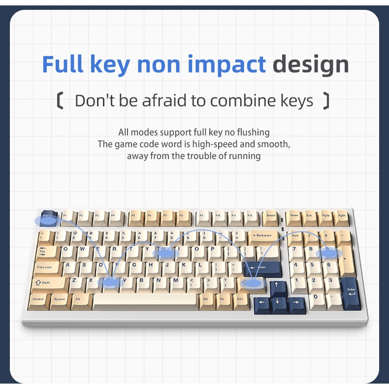 XINMENG X98 Pro คีย์บอร์ดไร้สาย Mechanical keyboard 3 โหมด โครงสร้าง ...